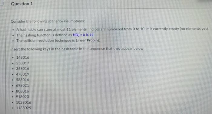 Solved Consider the following scenario/assumptions: - A hash | Chegg.com
