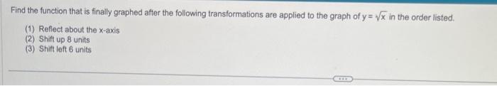 Solved Find the function that is finally graphed after the | Chegg.com