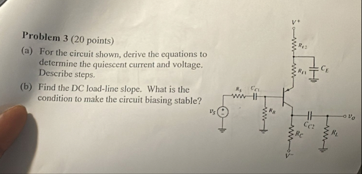 Problem 3 (20 ﻿points)(a) ﻿For the circuit shown, | Chegg.com