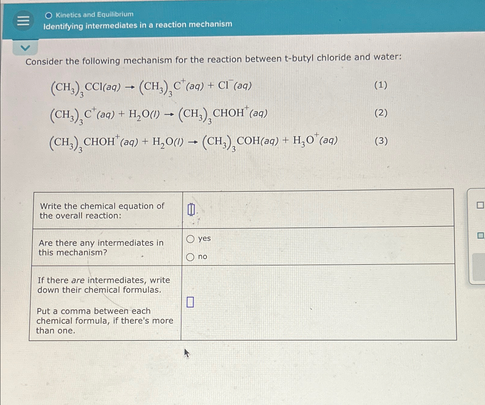 Solved Kinetics and EquilibriumIdentifying intermediates in | Chegg.com