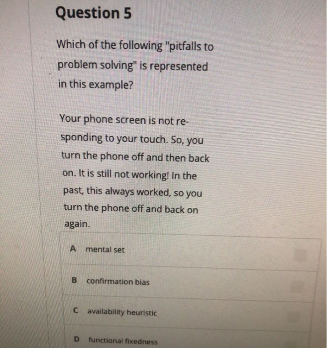 Solved Question 5 Which of the following "pitfalls to | Chegg.com