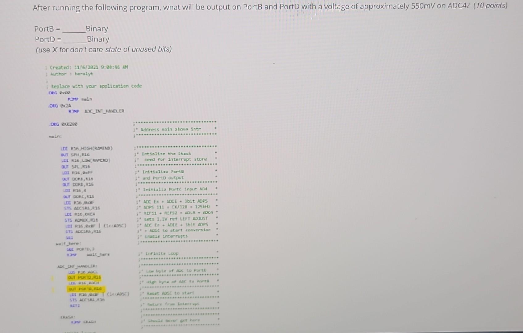 After running the following program, what will be | Chegg.com