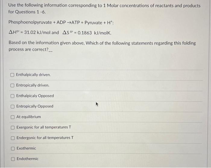 Solved Use the following information corresponding to 1 | Chegg.com