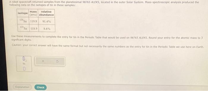 Solved Use these measurements to complete the entry for tin | Chegg.com