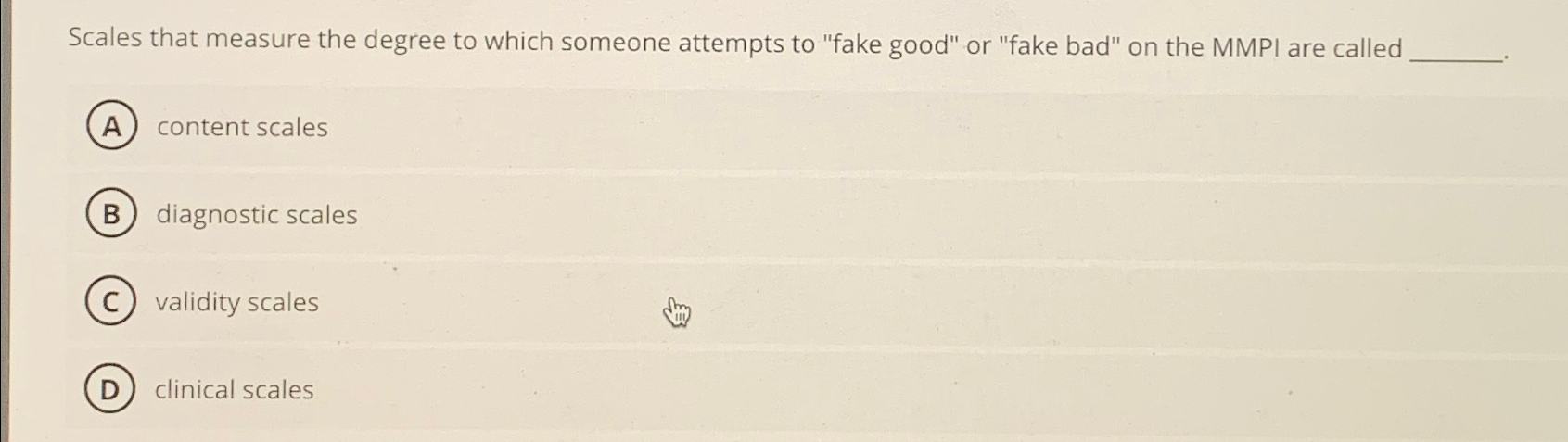 Solved Scales that measure the degree to which someone | Chegg.com