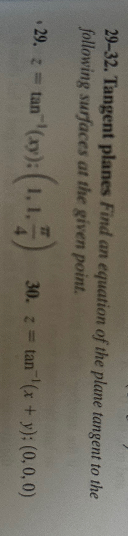 Solved 29-32. ﻿Tangent planes Find an equation of the plane | Chegg.com