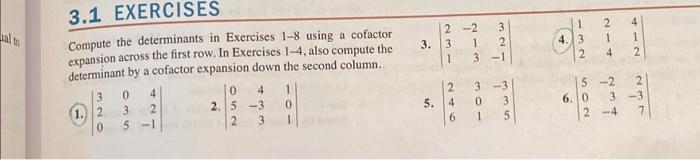 Solved Compute the determinants in Exercises 1-8 using a | Chegg.com