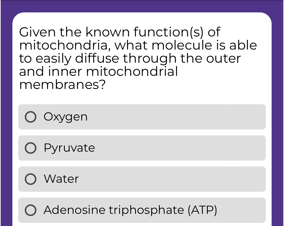 Solved Given the known function(s) ﻿of mitochondria, what | Chegg.com