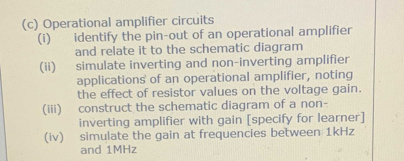 Solved (c) ﻿Operational amplifier circuits(i) ﻿identify the | Chegg.com