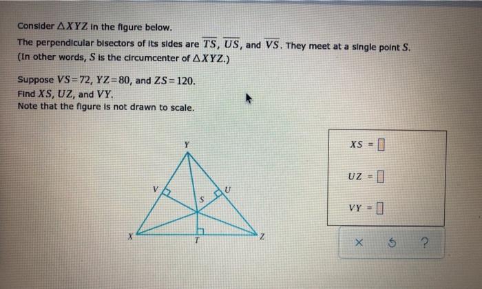Solved Consider AXYZ in the figure below. The perpendicular | Chegg.com