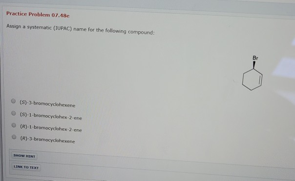 Solved Practice Problem 07.48d Assign a systematic (IUPAC) | Chegg.com