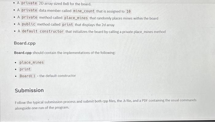 Solved In this assignment we will set up a Board class in | Chegg.com