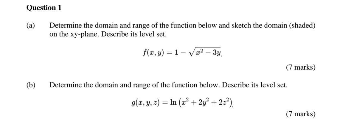Solved (a) Determine the domain and range of the function | Chegg.com