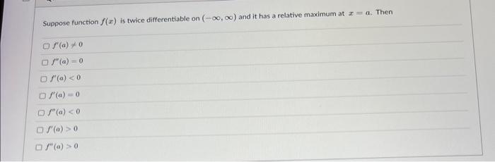 Solved Suppose function f(x) is twice differentiable on | Chegg.com