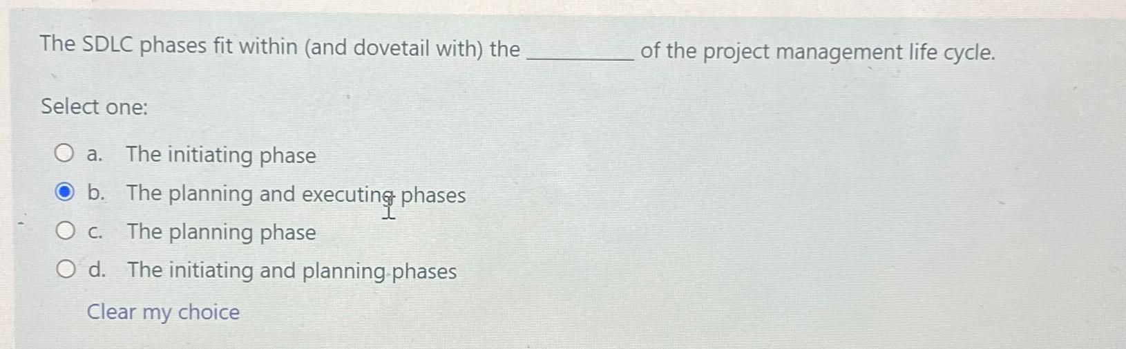 Solved The SDLC phases fit within (and dovetail with) ﻿the | Chegg.com