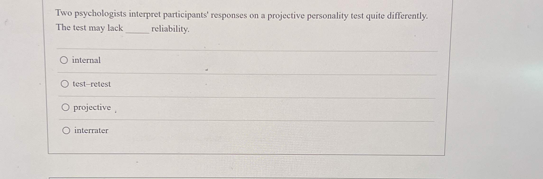 Solved Two psychologists interpret participants' responses | Chegg.com