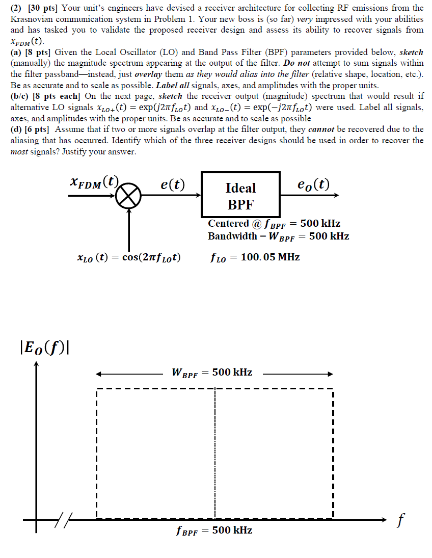 Solved (2) [30 ﻿pts] ﻿Your unit's engineers have devised a | Chegg.com