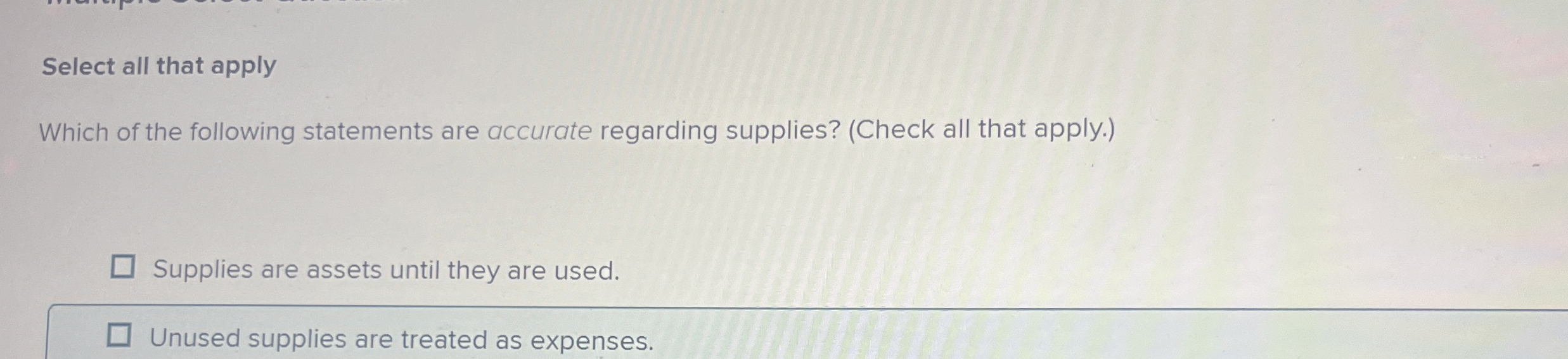 Solved Select all that applyWhich of the following | Chegg.com