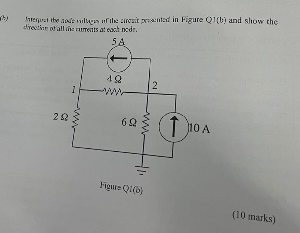 Solved (b) ﻿Interpret the node voltages of the circuit | Chegg.com