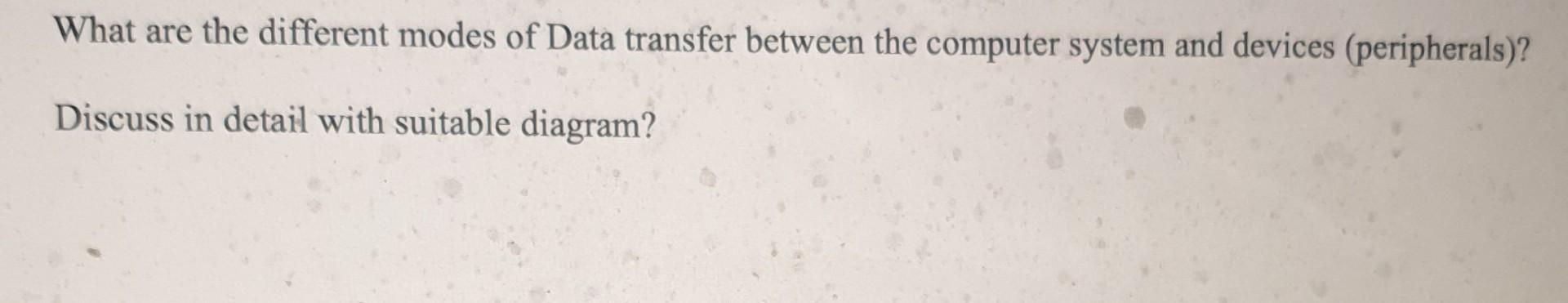 Solved What are the different modes of Data transfer between | Chegg.com