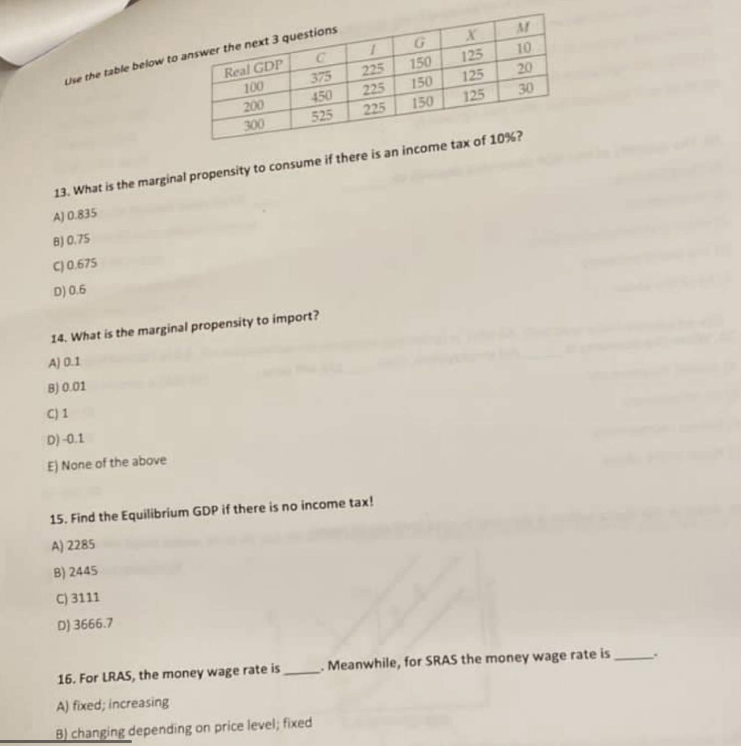 Use the table below to answer the next 3 | Chegg.com
