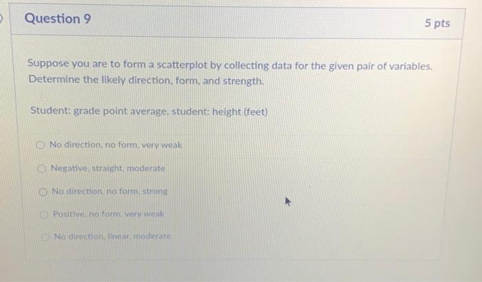 Solved Suppose you are to form a scatterplot by collecting | Chegg.com