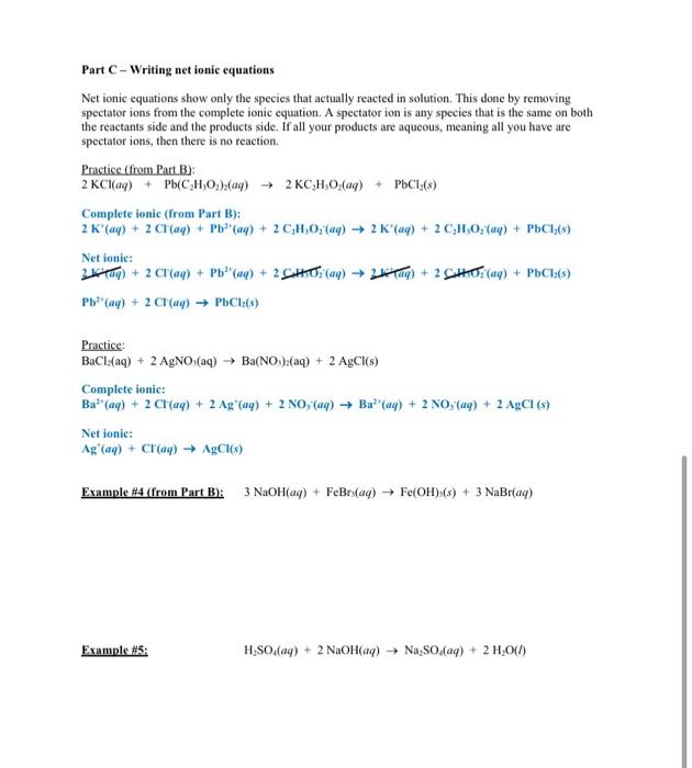 Solved Writing Complete Ionic and Net Ionic Equations | Chegg.com
