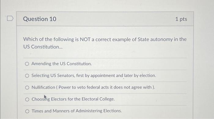 Question 10 Which of the following is NOT a correct | Chegg.com