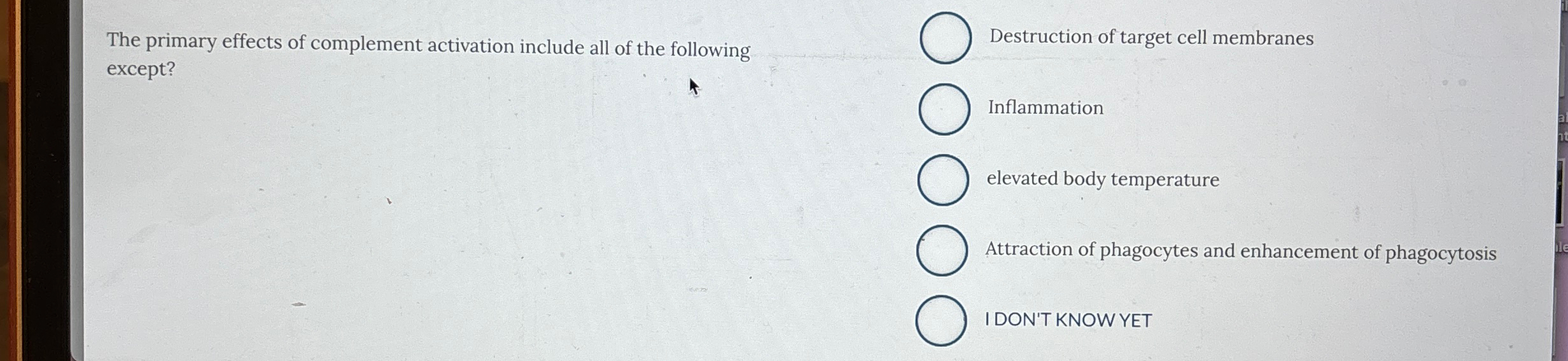 Solved The primary effects of complement activation include | Chegg.com
