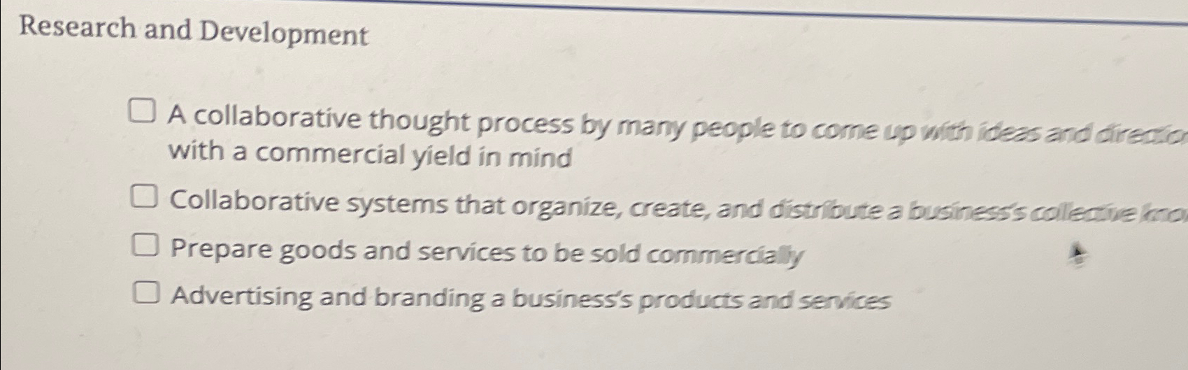 Solved Research and DevelopmentA collaborative thought | Chegg.com