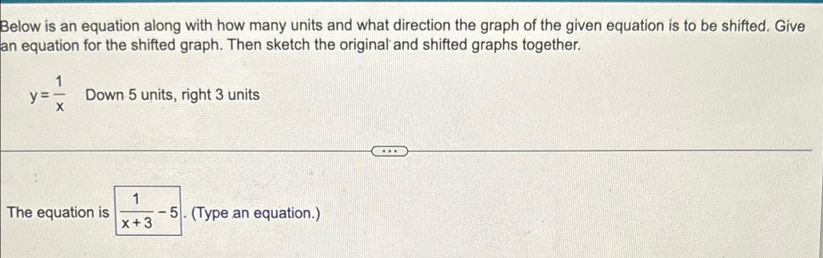 Solved Below is an equation along with how many units and | Chegg.com