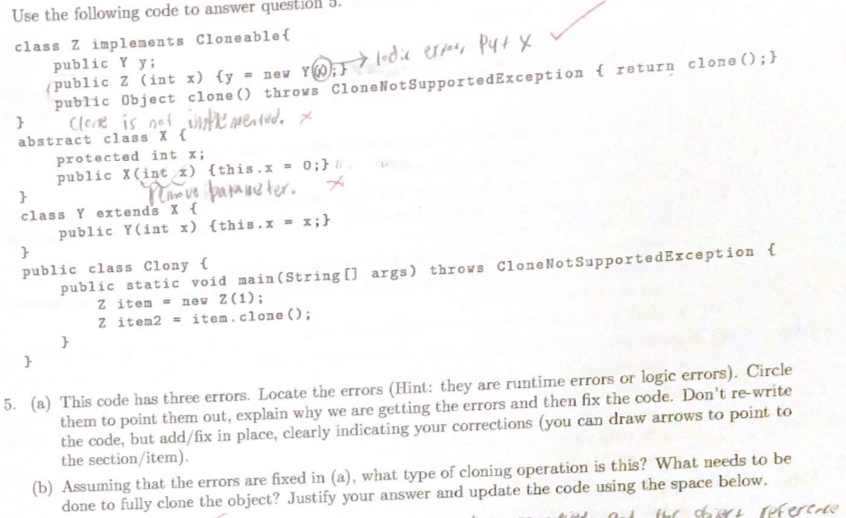 Solved Use the following code to answer question 5.class Z | Chegg.com