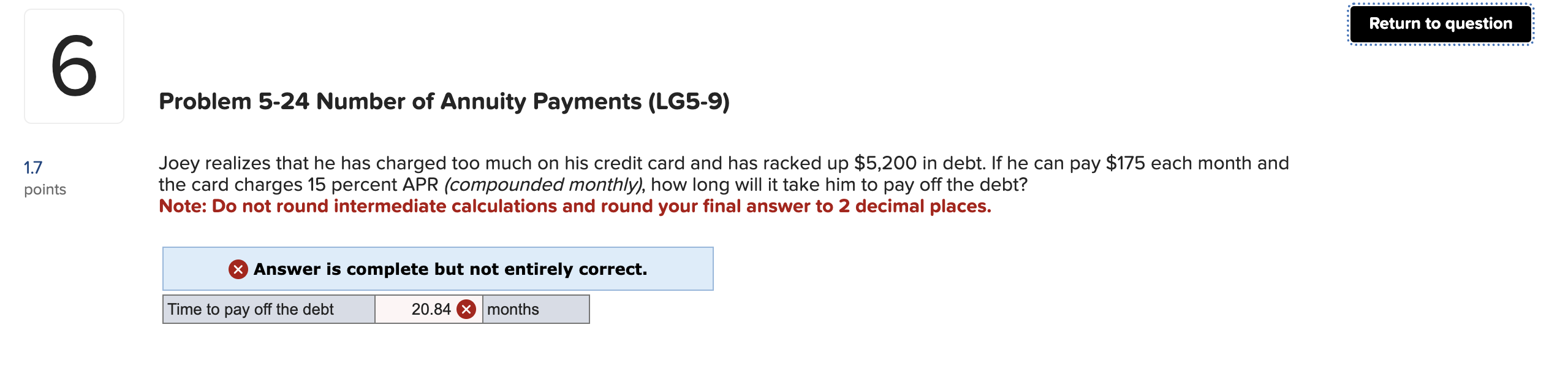 Solved Problem 5-24 ﻿Number of Annuity Payments (LG5-9)Joey | Chegg.com
