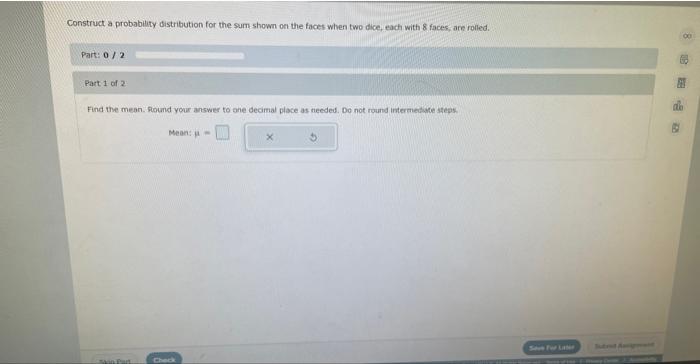 Solved Construct a probability distribution for the sum | Chegg.com