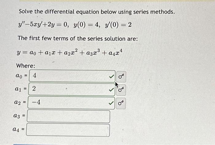Solved Solve the differential equation below using series | Chegg.com