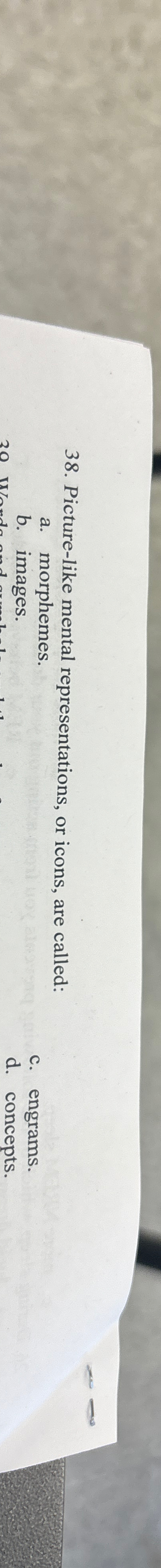 Solved Picture-like mental representations, or icons, are | Chegg.com