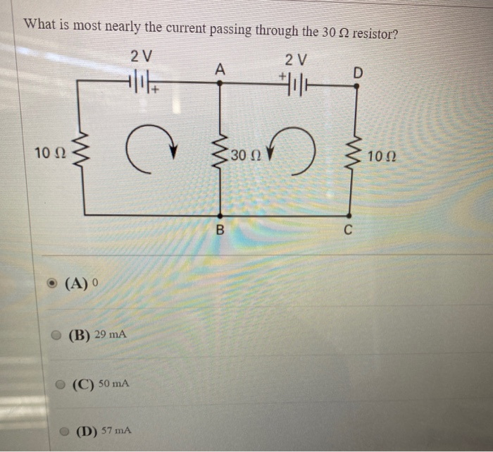 Solved What is most nearly the current passing through the | Chegg.com