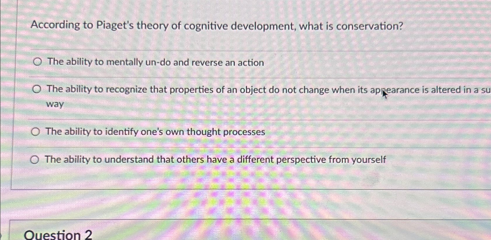 Solved According to Piaget's theory of cognitive | Chegg.com