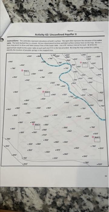 Solved Instructions: The solid dots represent elevations | Chegg.com