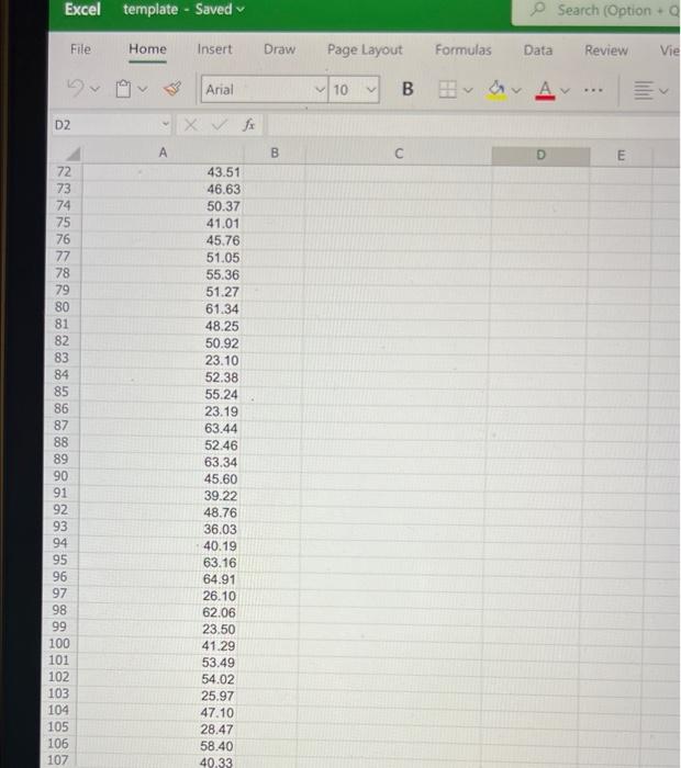 File Home Insert Draw Page Layout Formulas Data | Chegg.com