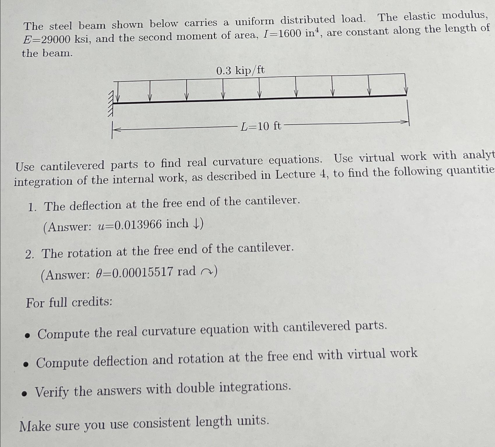 Solved The steel beam shown below carries a uniform | Chegg.com