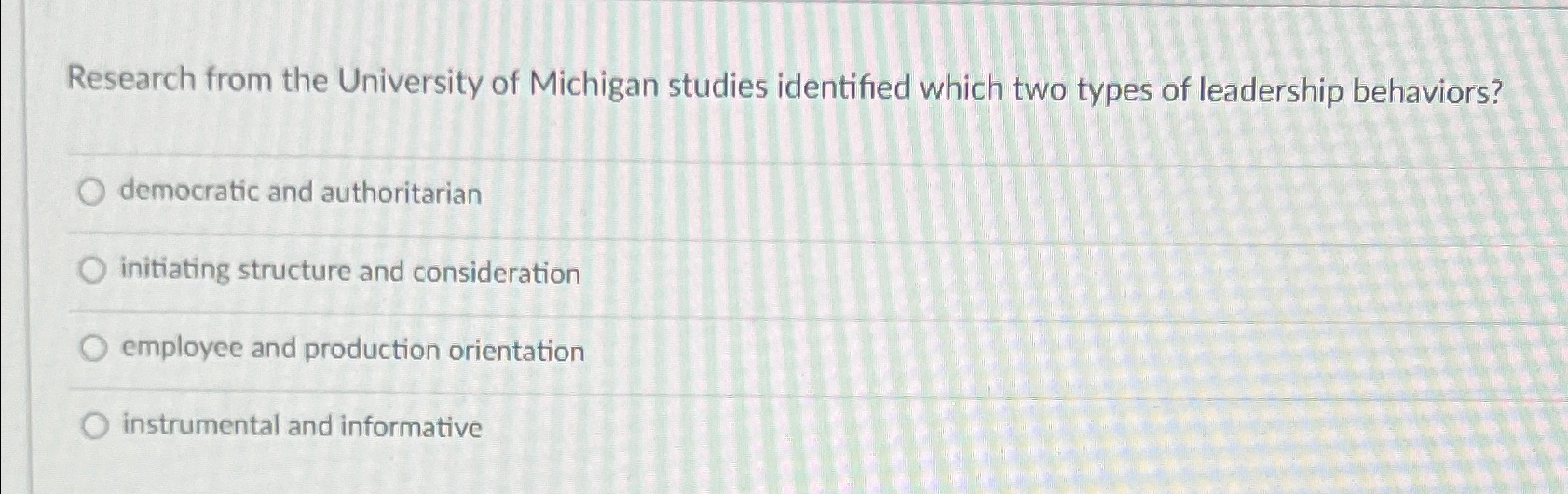 Solved Research from the University of Michigan studies | Chegg.com