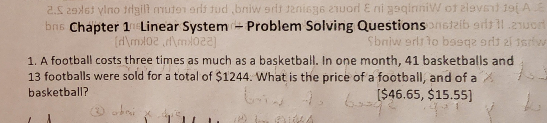 Solved Chapter 1 ﻿Linear System - ﻿Problem Solving | Chegg.com