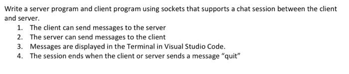 Solved Write A Server Program And Client Program Using 9995