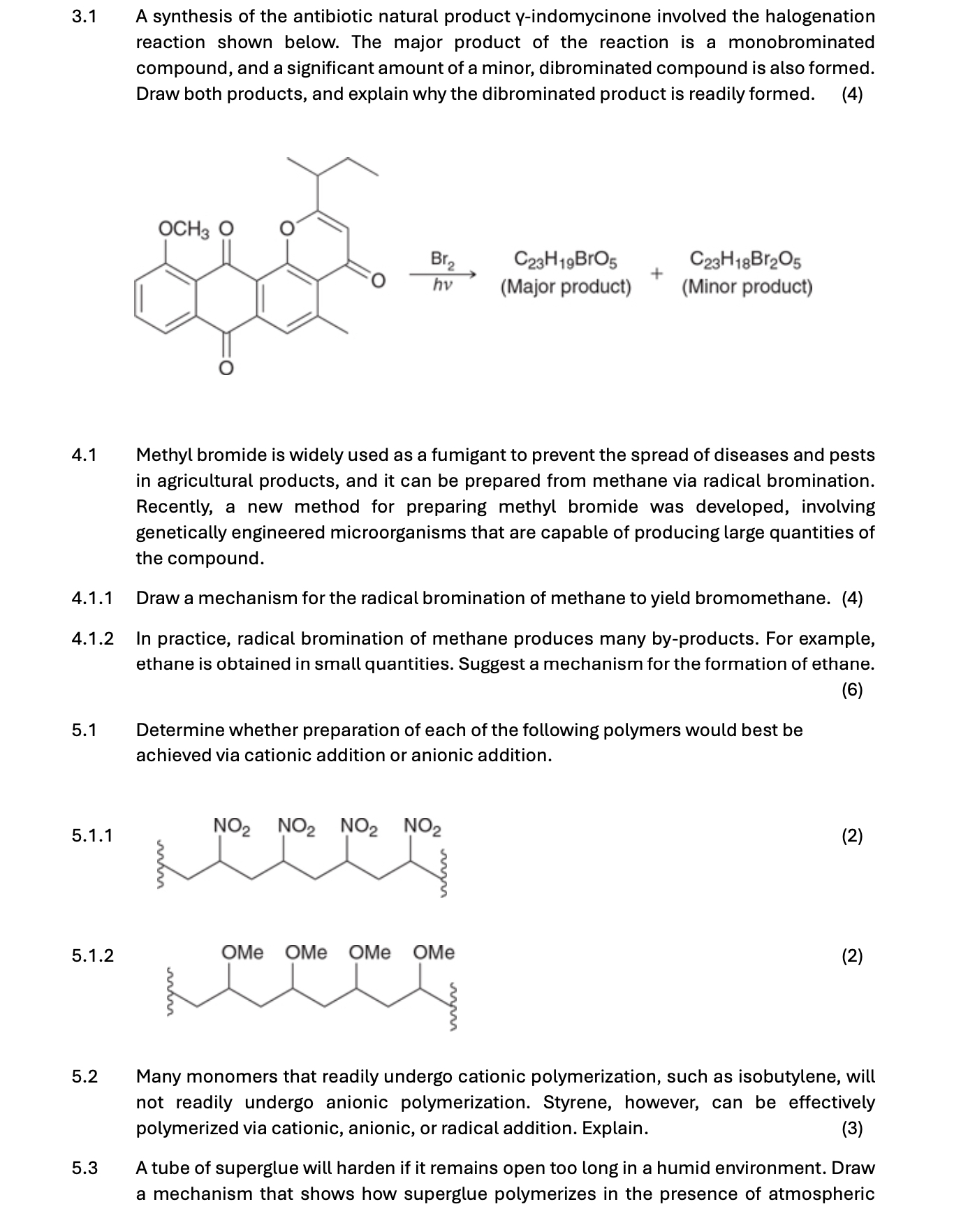 Solved 3.1 ﻿A synthesis of the antibiotic natural product | Chegg.com