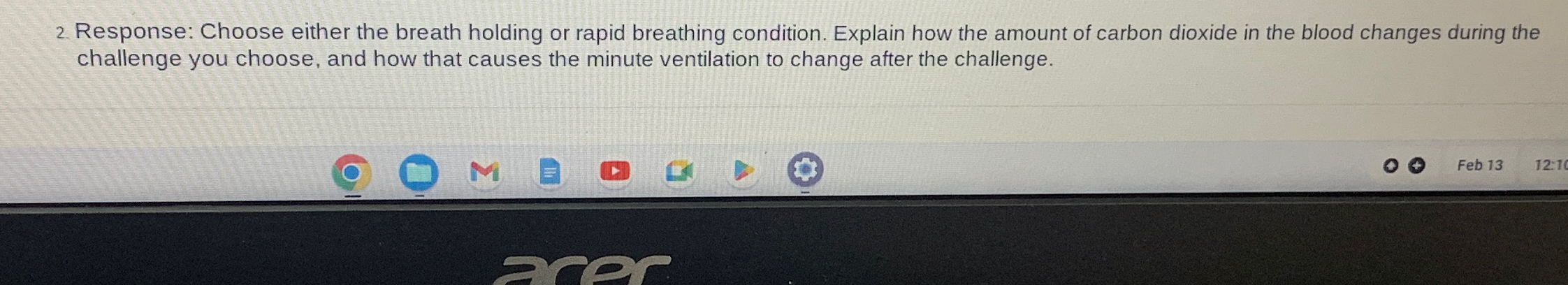 Solved Response: Choose either the breath holding or rapid | Chegg.com