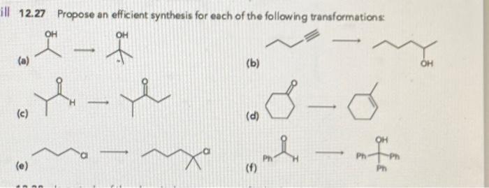 Solved 12.27 Propose an efficient synthesis for each of the | Chegg.com