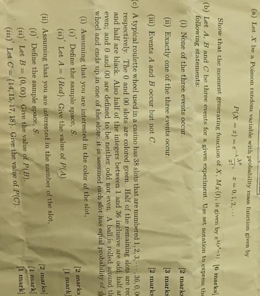 Solved (a) ﻿Let x ﻿be a Poisson random variable with | Chegg.com