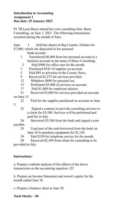 Solved Introduction to Accounting Assignment 1 Due date: 25 | Chegg.com