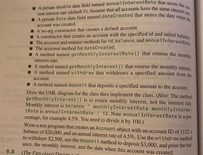 Solved a class named Account that contains: (The Acco A | Chegg.com